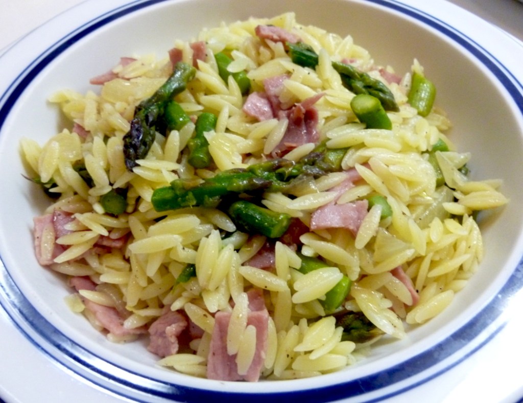 Orzo with Lemon, Asparagus and Ham | bits and breadcrumbs